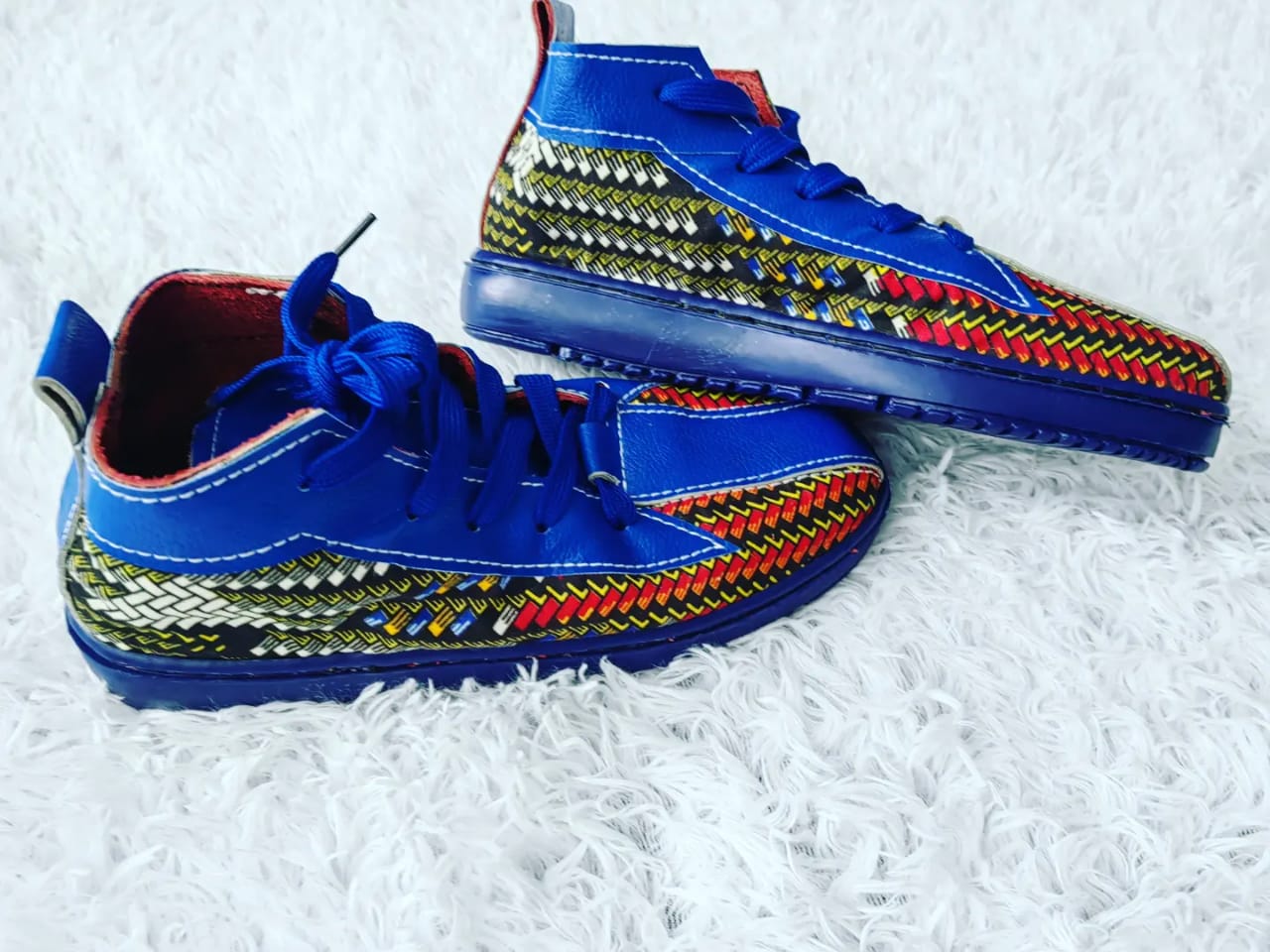 African Print & Leather Tekkies – Nam Jewelry